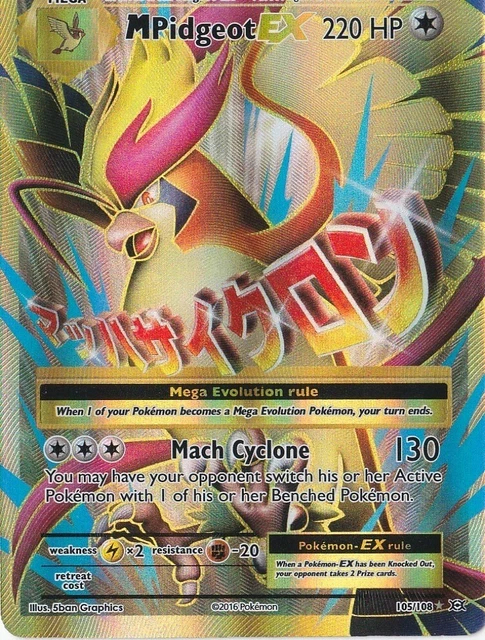 PIDGEOT FULL ART Mega M Ex Evolutions Pokemon 2016 Mint 105/108 EUR 9 ...