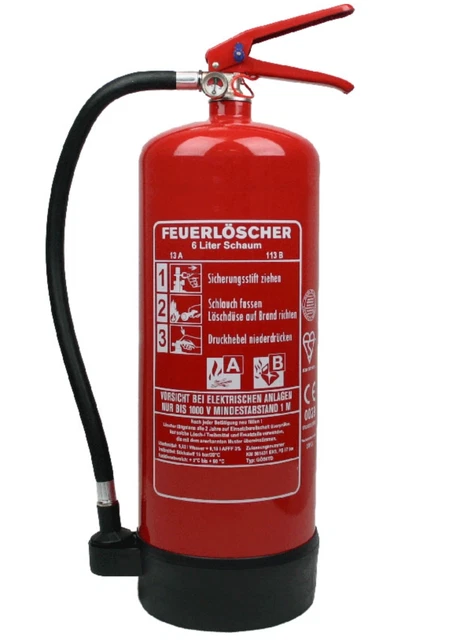 EXTINCTEUR EN MOUSSE 6 litres extincteur classe incendie A/B 21A = 6LE ...