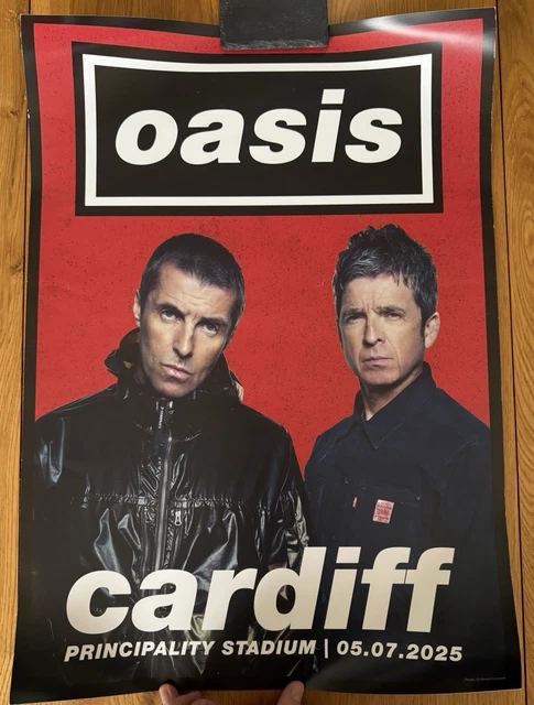 OASIS LIVE ‘25 Cardiff 5th July A2 Lithograph Poster Noel Liam ...