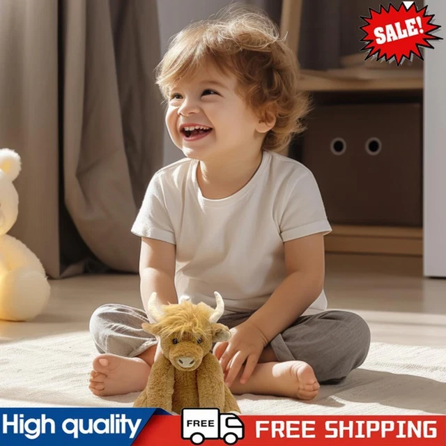25CM PLUSHIE CATTLE Makes Sounds Joints Can Move Farm Toy Plushie Gift ...