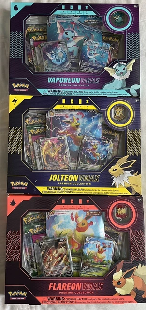 POKEMON VAPOREON JOLTEON Flareon VMAX Premium Collection 3 Boxes, New ...
