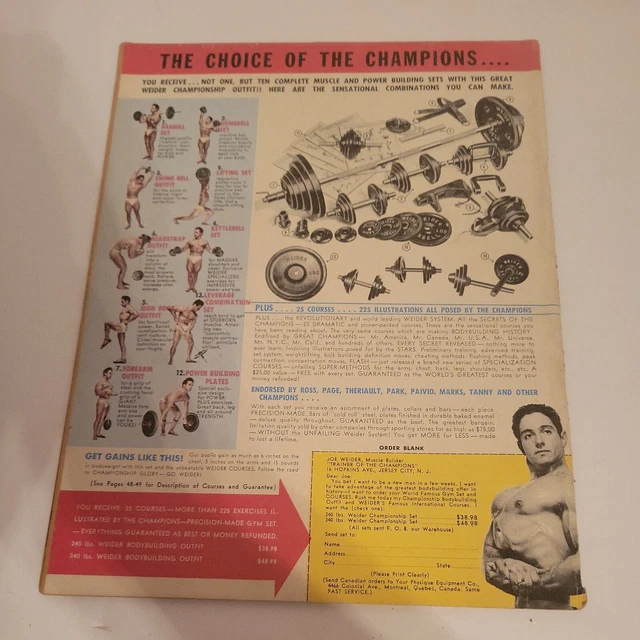VINTAGE MUSCLE POWER The Body Builder Magazine Jan. 1951 Abe Goldberg ...