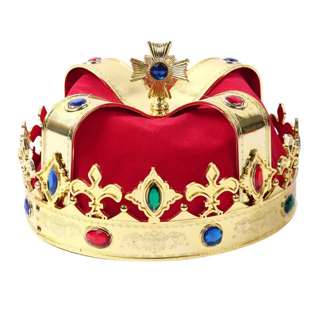 KIDS KING HAT Emperor Prince Cap Rhinestone Crown Halloween Party ...