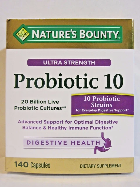 NATURE'S BOUNTY ULTRA Strength Probiotic 10, 140 Capsules EUR 29,08 ...