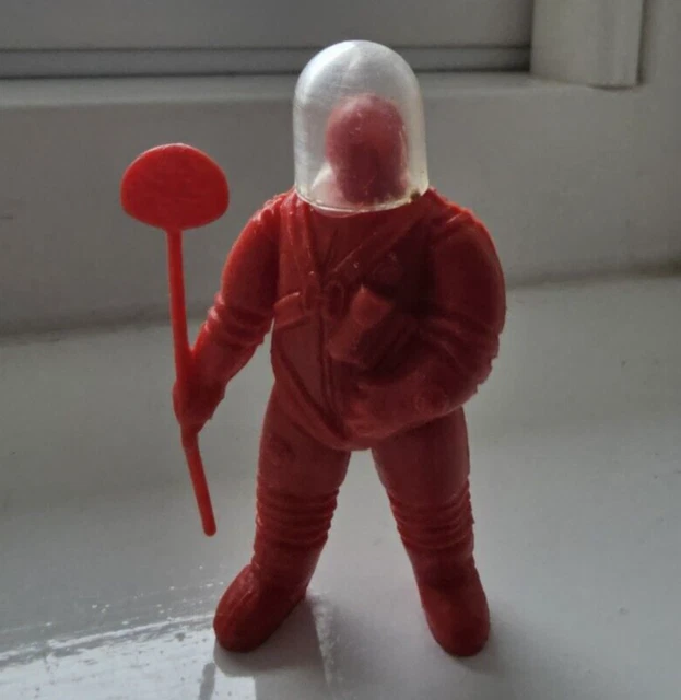VINTAGE CRESCENT TOYS Spaceman Astronaut Figure 1960's Red with Helmet ...