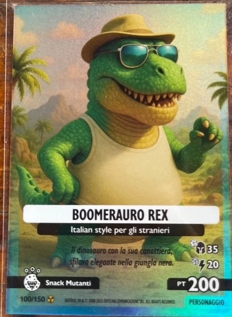 CARTA ITALIAN BRAINROT N°100 BOOMERAURO REX carta nucleare EUR 34,90 - PicClick IT