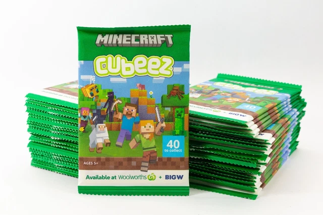 MINECRAFT CUBEEZ WOOLWORTHS Big W 2025 X 50 Packets New Unopened $45.00 ...