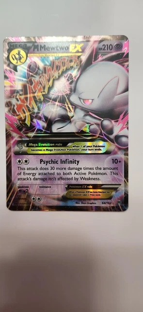 CARTE POKEMON HOLO M Mega Mewtwo EX 64/162 XY Breakthrough Ultra Rare ...