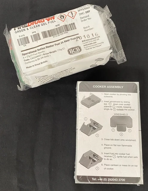 BRITISH MILITARY ISSUE BCB Dragon Fire Camp Ration Stove with Gel ...