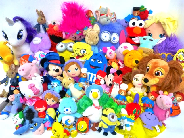 FAMOUS CHARACTERS SOFT Toys Bundle X 60 Plush Toys - 7,7 KG Bundle - H4 ...