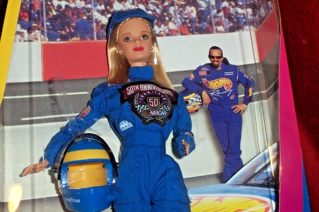 NASCAR BARBIE DOLL 50th Anniversary Hot Wheels Collector Edition 1998 ...