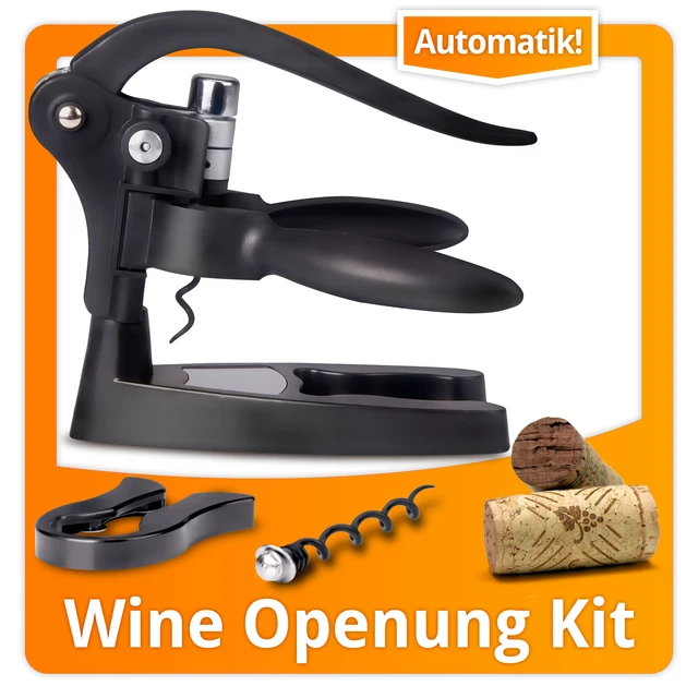 EDELSTAHL PROFI SOMMELIER Korkenzieher Weinöffner Hebel Flaschenöffner Hebelarm EUR 19,99 ...