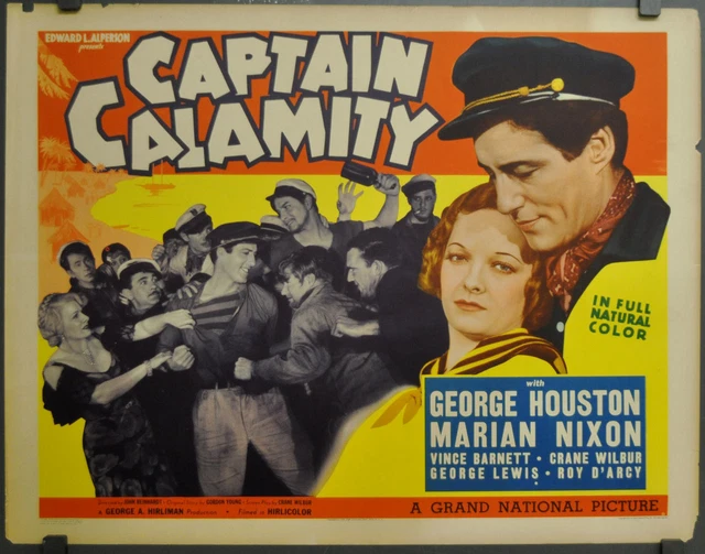 CAPTAIN CALAMITY 1936 Orig. 55.9X71.1cmB " Film Affiche George Houston ...
