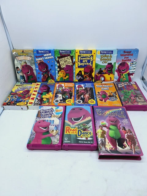 BARNEY VHS TAPE Lot of 15 Birthday Santa Car Sharing Safety Castle ...