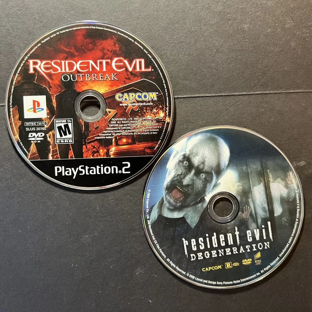 RESIDENT EVIL OUTBREAK Playstation 2 PS2 & Degeneration DVD Disc Only ...