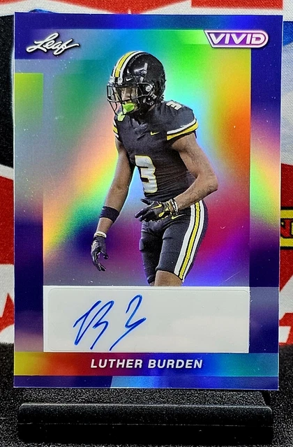 2024 LEAF VIVID Football LUTHER BURDEN RC AUTO BLEU PRISMATIQUE ...