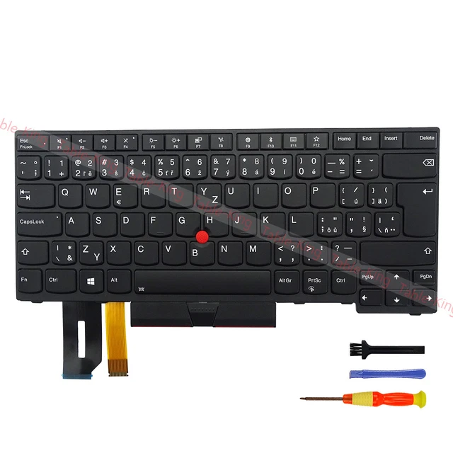 TECLADO CHECO ESLOVACO retroiluminado para Lenovo Thinkpad E480/E490 ...