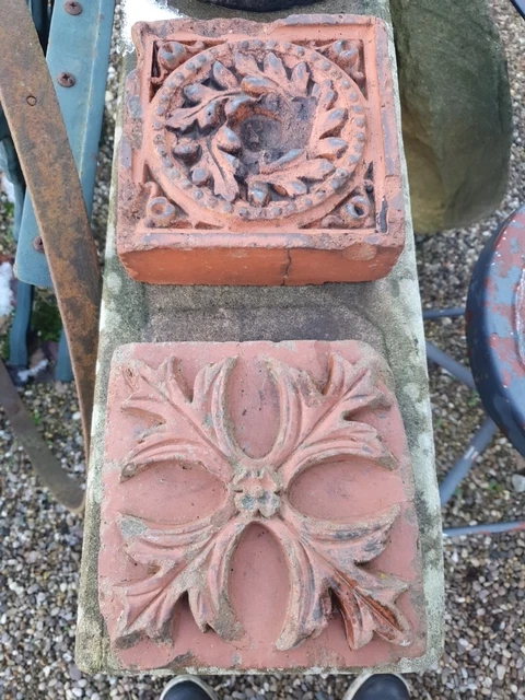 ANTIQUE TERRACOTTA BRICK Wall Tile Original C1900 Dennis Ruabon Salvage ...