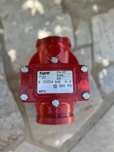 TYCO CHECK VALVE CV-1F 4" Fire Suppression Grooved End Swing 300 PSI ...