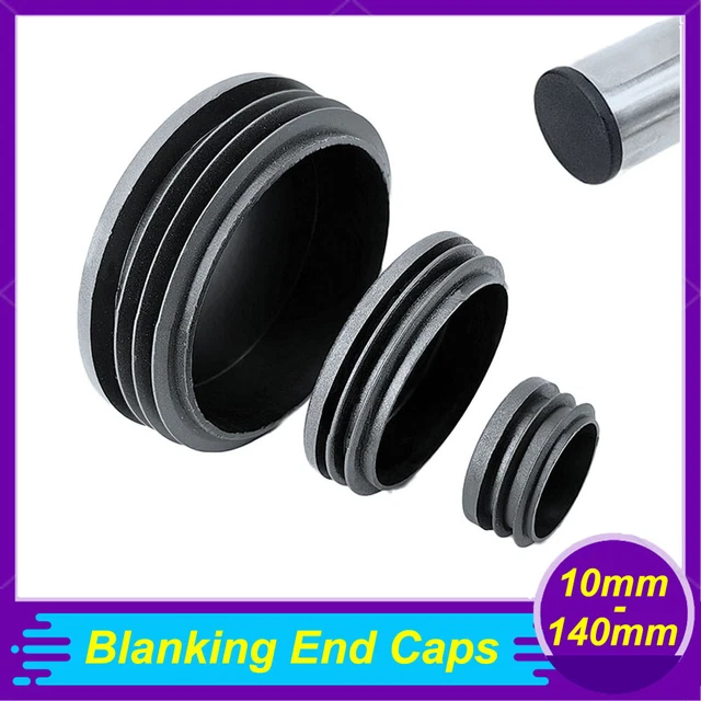 BLACK ROUND PLASTIC Blanking End Caps Pipe Tube Inserts Plugs Bungs ...