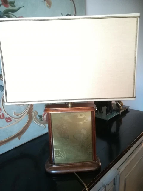 LAMPE A POSER Années 60/70 Vintage ( Laiton Ou Métal Dore )Avec Abat Jour Origne EUR 140,00 ...