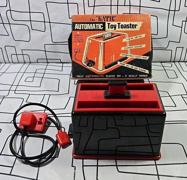 VINTAGE THE KATIE Automatic Toy Toaster With Original Box & Plug By ...