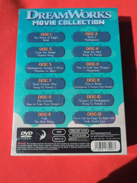DREAMWORKS 24 MOVIE Collection (DVD) Shrek 1,2&3 Spirit Madagascar ...