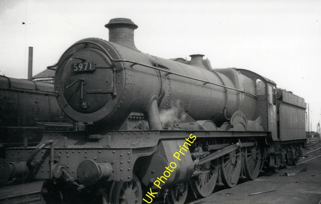 RAILWAY PHOTO 6X4 ex GWR Steam Engine 4-6-0 5971 Oxford Shed March 1964 ...