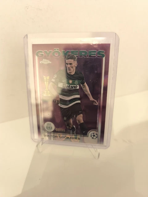 TOPPS CHROME 2024-25 UCC Viktor Gyokeres Refractor Card Sporting Lisbon ...