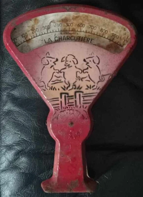 JOUET ANCIEN - DESSUS DE BALANCE EN TOLE MJ PARIS SGDG 3 petits cochons ...