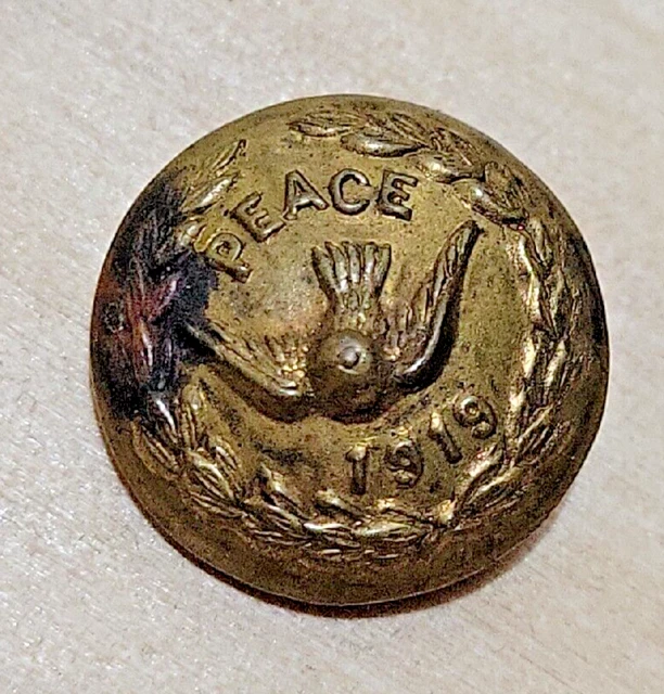 RARE ANTIQUE BUTTON, End World War I, "Peace 1919", Flying Dove $417.25 ...