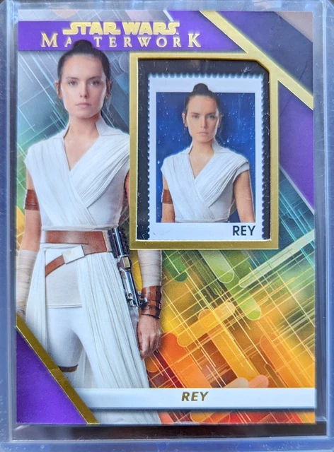 TIMBRE COMMÉMORATIF 2022 Topps Star Wars Masterwork REY violet 06/50 SC-RS SSP EUR 108,62 ...