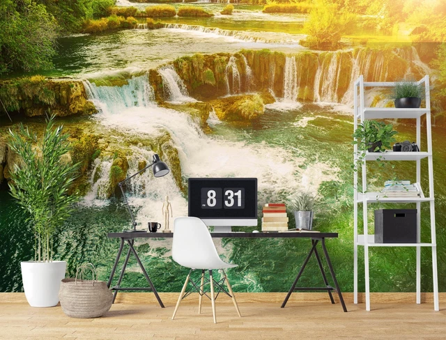 3D NATURAL WATERFALL E11 Wallpaper Mural Paper Wall Print Indoor Murals ...