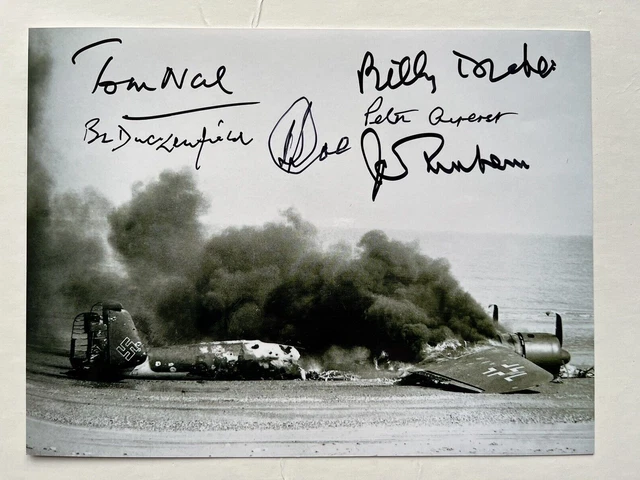 DOWNED LUFTWAFFE PLANE Photo Signed 6 WW2 RAF Battle Of Britain Pilots ...
