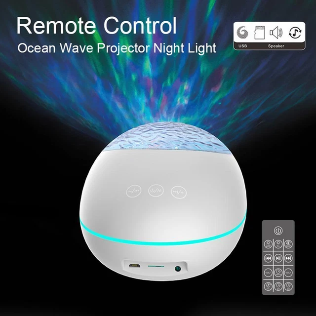 OCEAN WATER RIPPLE LED Projection Lamp Remote Control Bluetooth ...