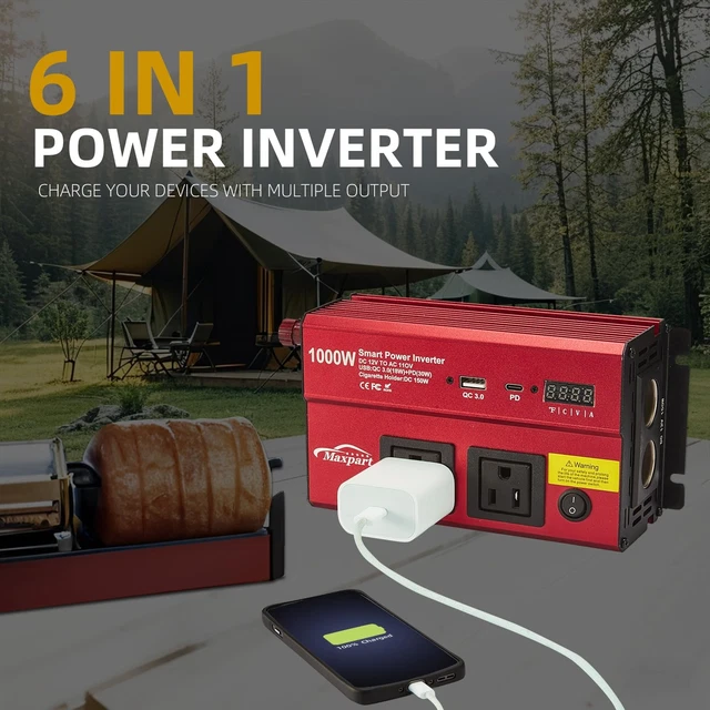CAR 1000W INVERTER,12V DC to 110v Power Inverters for Vehicles 1000 ...