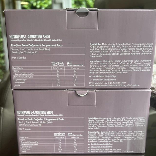 2 BOXES L-CARNITINE Shot with Green Tea Weight Loss Antioxidant Farmasi ...