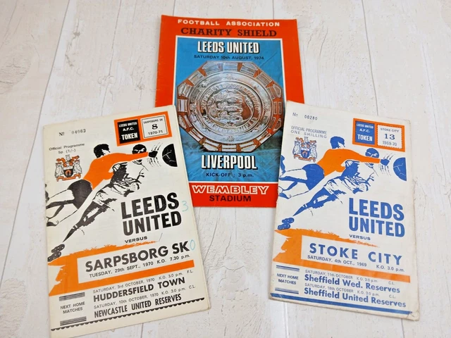 VINTAGE RETRO LEEDS Utd FC Matchday Programmes 1970s x3 £0.99 - PicClick UK