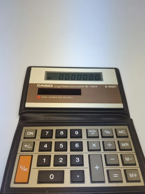 CASIO VINTAGE 80’S electronic solar cell calculator SL-100w 8 digit ...