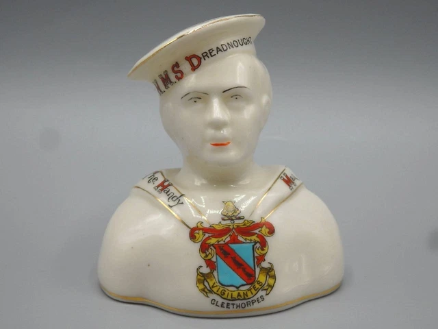 RARE WWI MODEL of THE HANDY MAN HMS Dreadnought SWAN CRESTED CHINA ...