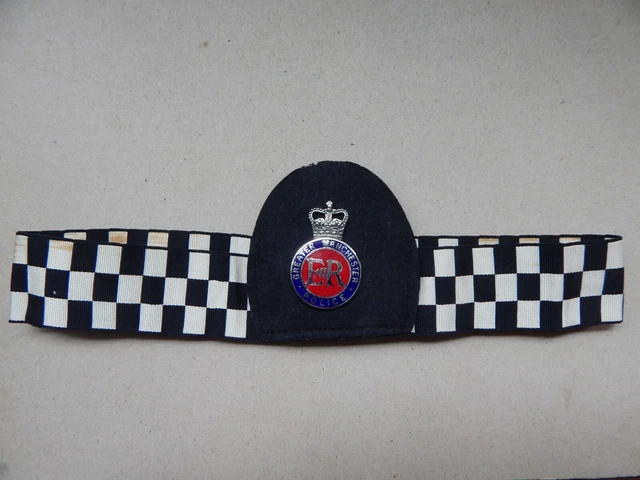 OBSOLETE BRITISH GREATER Manchester Police Cap Badge on Band Q/C CT £31 ...