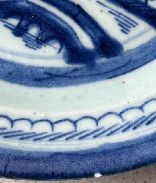 ANTIQUE CANTON CHINESE Export Porcelain Plates 3 Blue & White Willow 10 ...