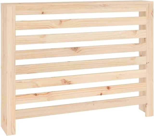 SOLID PINE RADIATOR Cover 108cm Natural Wood Slat Cabinet with Shelf £ ...