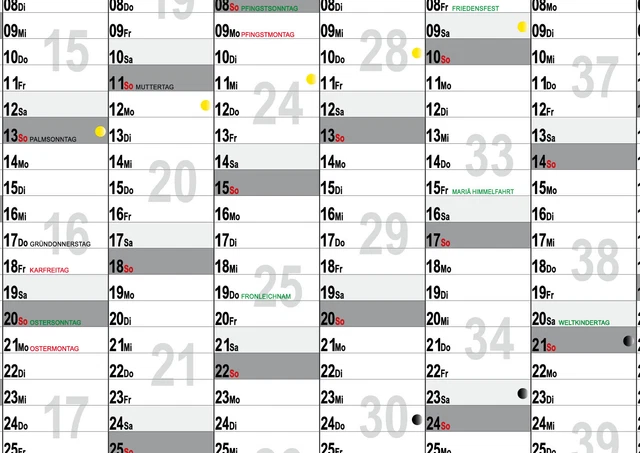 10 WALL PLANNERS 2025 DIN A1 Rolled Wall Calendar KW Moon Holidays ...