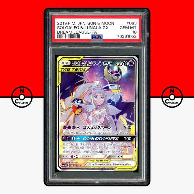 POKEMON PSA 10 Lillie's Solgaleo & Lunala GX 063/049 SM11b Tag Team Japanese EUR 281,68 ...