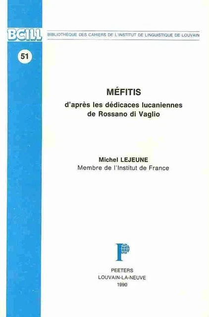 MEFITIS D'APRES LES Dedicaces Lucaniennes De Rossano Di Vaglio by M ...