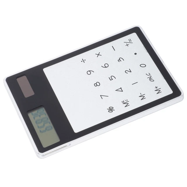 UNIQUE TRANSPARENT TOUCH Panel Design Solar Powered Calculator (Black ...