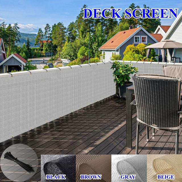 2.5FT BALCONY PRIVACY Fence Deck Screen Windscreen Mesh Shade Cover ...