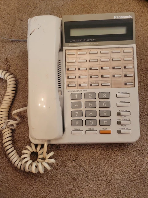 VINTAGE PANASONIC KX-T7130E Hybrid System Corded Desk Phone White ...