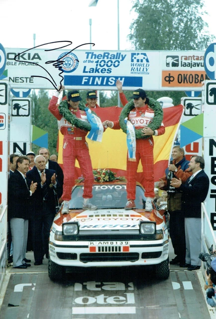CARLOS SAINZ SIGNED TOYOTA Rally DRIVER 12x8 Photo AFTAL COA Autograph ...